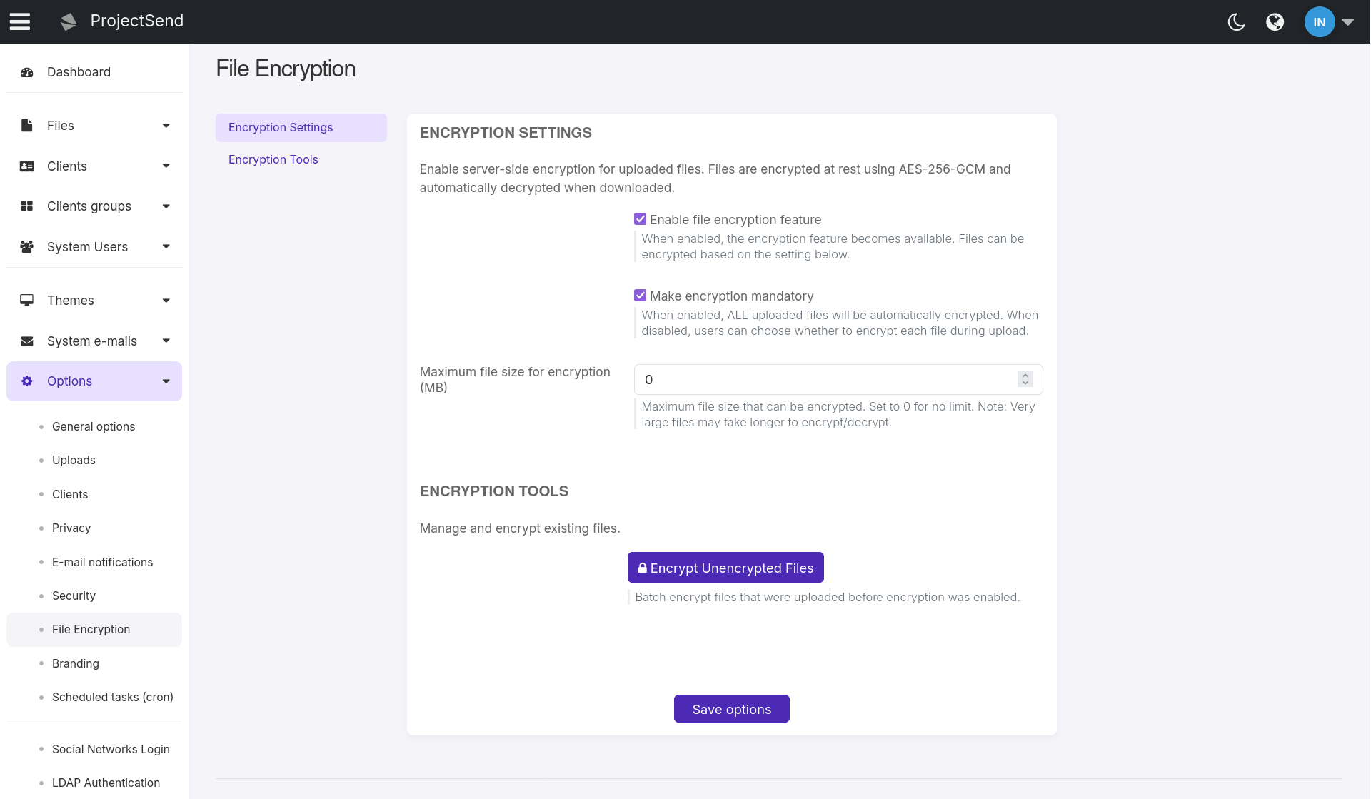 ProjectSend r1945 - New Features & Improvements | Changelog